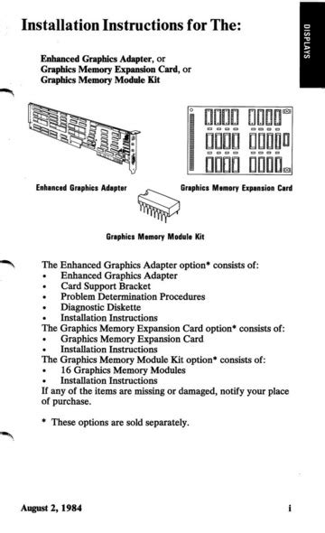 IBM Installation Instructions Enhanced Graphics Adapter International Business Machines Free