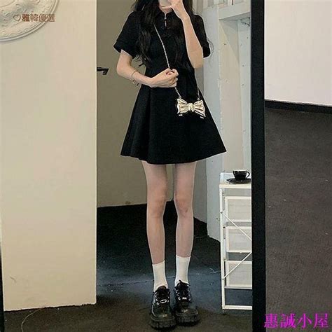 💖💖改良式旗袍洋裝 加肥加大尺碼新中式旗袍套裝 復古短裙連身裙 黑色連衣裙大碼顯瘦小個子改良旗袍氣質小黑裙國風旗袍裙 惠誠小屋 Yahoo奇摩拍賣