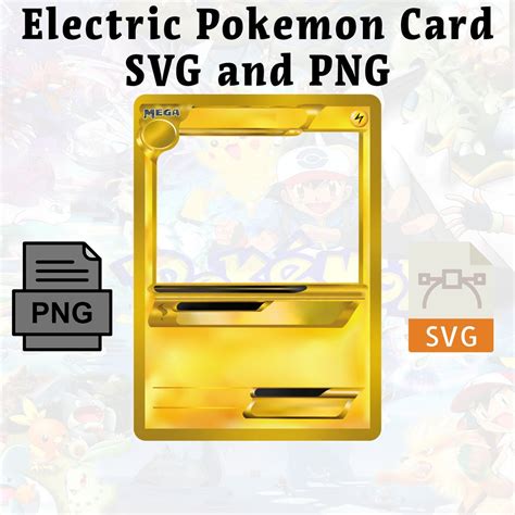 Electric Pokemon SVG PNG Card Kit Create Your Custom Pokemon Cards Etsy