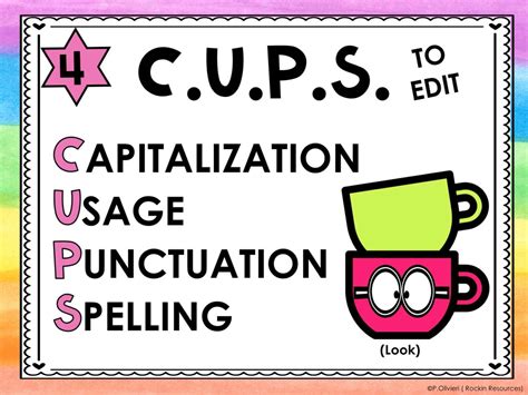 Writing Mini Lesson 32 Cups To Edit Rockin Resources