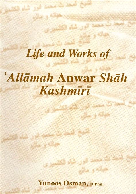 Life And Works Of Allamah Anwar Shah Kashmiri Rekhta
