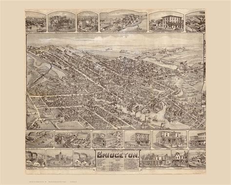 Bridgeton New Jersey 1886 Birds Eye View Old Maps
