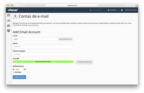CPanel Como Criar Conta De E Mail WebTuga