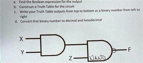 Find The Boolean Expression For The Output Construct A Truth Table For The Circuit Write Your