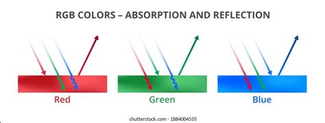Vector Set Scientific Illustrations Absorption Reflection Stock Vector Royalty Free 1884004555