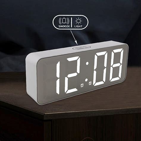 Led Digital Clock Temperature Display Calendar Mirrored Mirrored