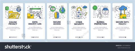 Web Site Onboarding Screens Cyber Security Stock Vector Royalty Free 1341908354 Shutterstock