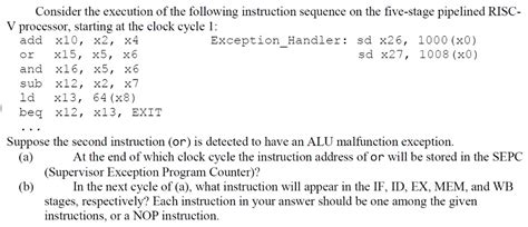 solved consider the execution of the following instruction