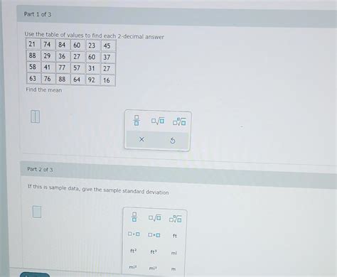 Solved Use The Table Of Values To Find Each Decimal Answer Chegg