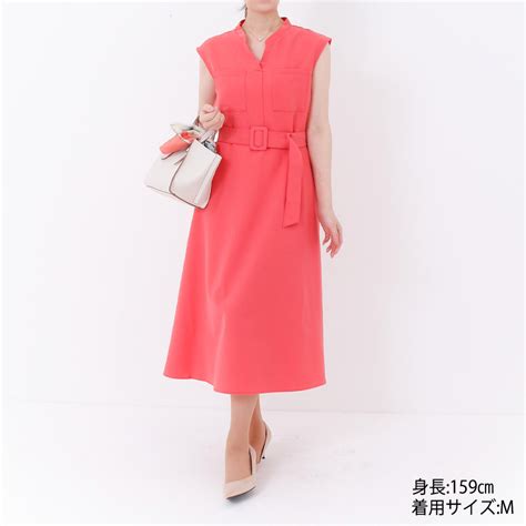 ポケットデザインワンピース（mサイズ ピンク Ketty（ケティ）） 付属品 1点：ベルト 【公式】brista（ブリスタ