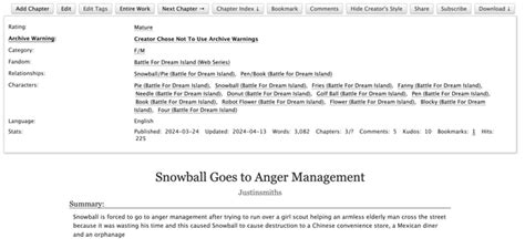 Snowball Goes To Anger Management Update Rbattlefordreamisland