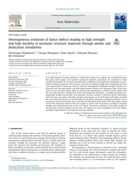 Heterogeneous Evolution Of Lattice Defects Leading To High Strength And