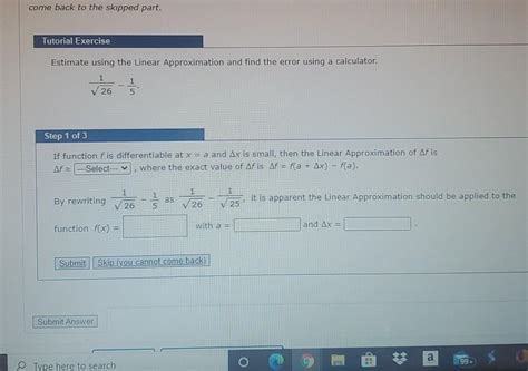 Solved Come Back To The Skipped Part Tutorial Exercise