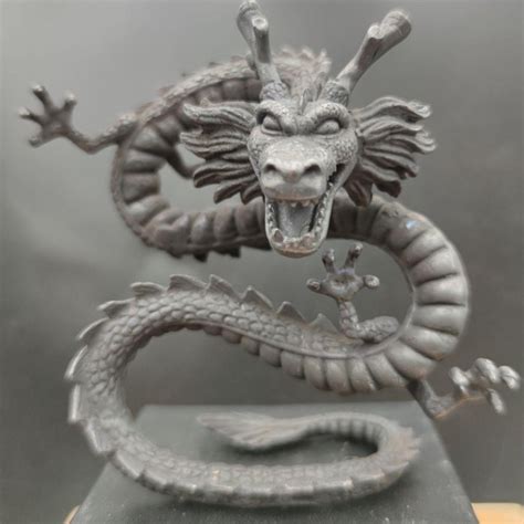 12cm Black Pure Copper Dragon Shape Four Claw Dragon Chinese Dragon
