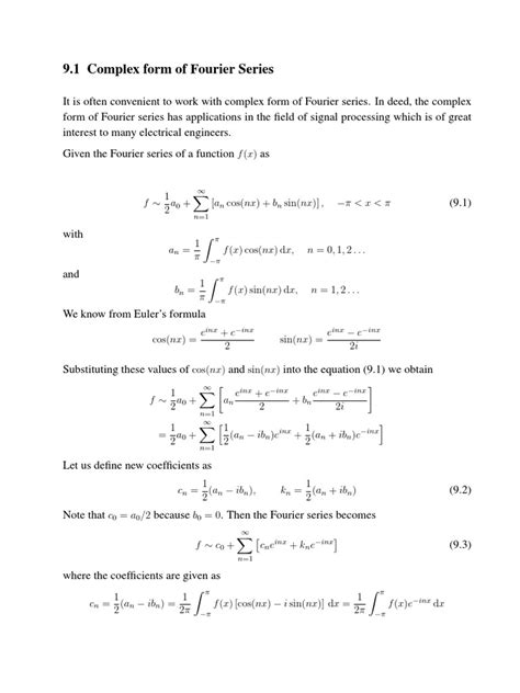 Lecture 9 1 Pdf Fourier Series Mathematical Concepts