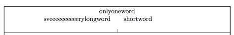 Horizontal Alignment Center A Line Of Two Words On The Space Separating Them TeX LaTeX
