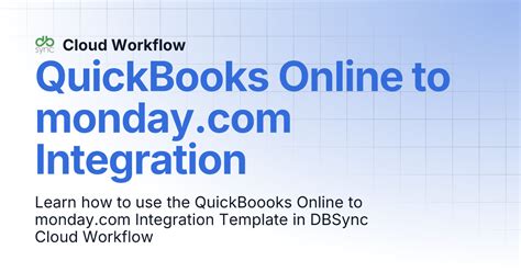 Quickbooks Online To Integration Cloud Workflow