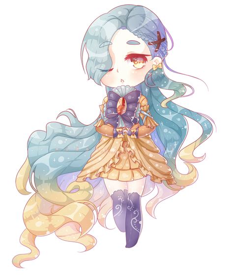Chibis Oc Blue Haired Girl By Madammeatball On Deviantart