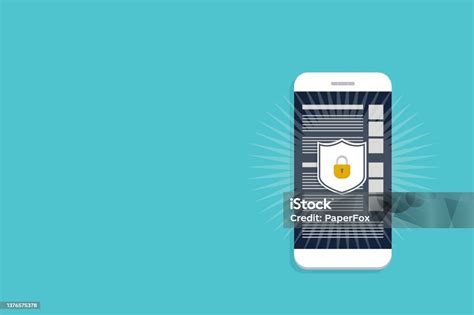 인터넷 네트워크 보안 휴대 전화에 안전한 브라우징 벡터 그림입니다 Brand Name Online Messaging
