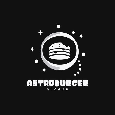 Vetor De Design De Logotipo De Hambúrguer De Astronauta Retrô Vintage