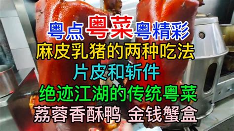 粤点粤菜粤精彩麻皮乳猪的两种吃法片皮和斩件绝迹江湖的传统粤菜荔蓉香酥鸭金钱蟹盒广州海韵烧鹅海鲜酒家粤语中字幕 YouTube