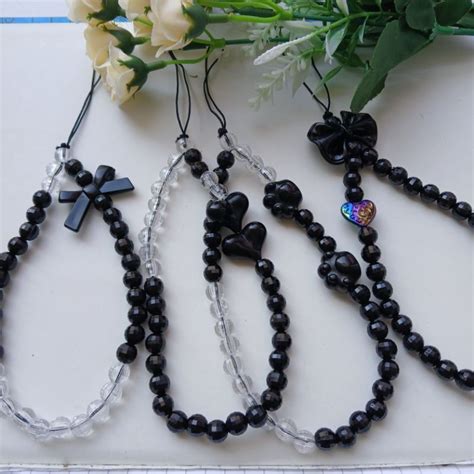 Jual Gantungan Hp Bracelet Gelang Landyard Hp Estetik Phone Strap Black