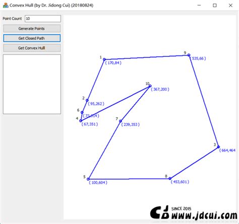 [编程][算法][几何] 编程训练 离散点的闭合路径 [closed path for points] 崔济东的博客