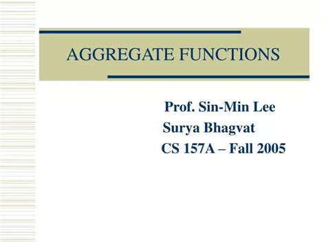 PPT AGGREGATE FUNCTIONS PowerPoint Presentation Free Download ID 167558