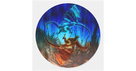 Yin Yang Dragons Classic Round Sticker Zazzle