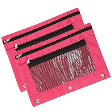 Sulgyt Pencil Pouches For 3 Ring Binder Smooth Zipper 3 Ring Binder