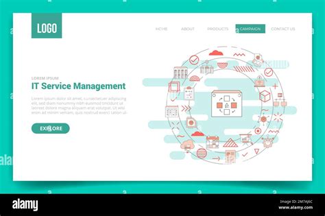 Itsm Information Technology Service Management Concept With Circle Icon