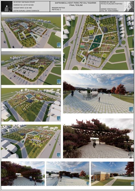 Peyzaj Planlama Stüdyosu Safranbolu Kent Park Tasarımı render Paftası
