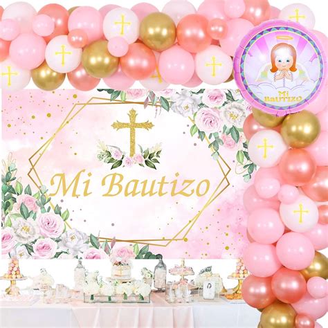 Fondo Rosa Bebe Bautizo