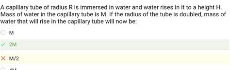 Answered A Capillary Tube Of Radius R Is Immersed In Water And Water Kunduz