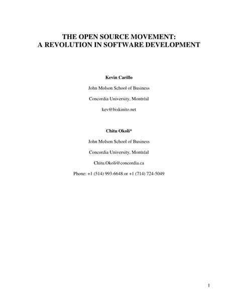 Pdf The Open Source Movement A Revolution In Software Development