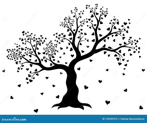 Vector El Ejemplo Del Rbol Decorativo Abstracto Con Los Corazones Y