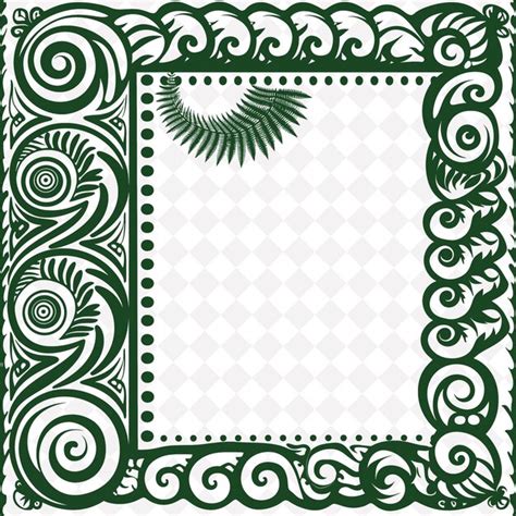 Premium Psd Png Maori Folk Art With Spiral Patterns And Ferns For