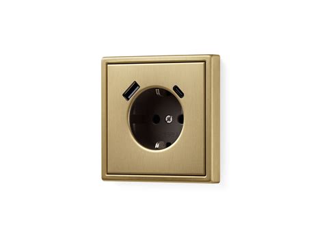 Ls 990 Usb C Stainless Steel Electrical Socket Schuko Brass Electrical Socket With Usb By Jung