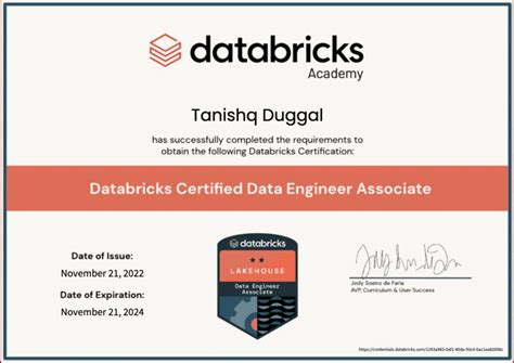 Tanishq Duggal On Linkedin Databricks Dataengineer Certified