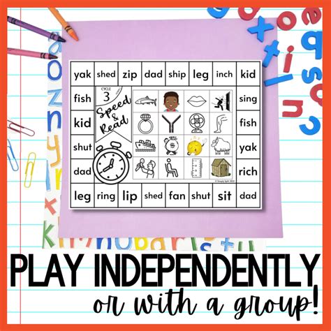 1st Grade Phonics Speed And Read Game Boards For Reading Centers El