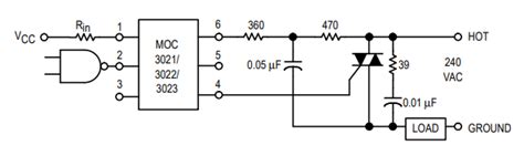 Power Electronics Triac Switch Circuit Using Moc3021 And Bt136