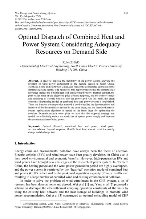 pdf optimal dispatch of combined heat and power system considering