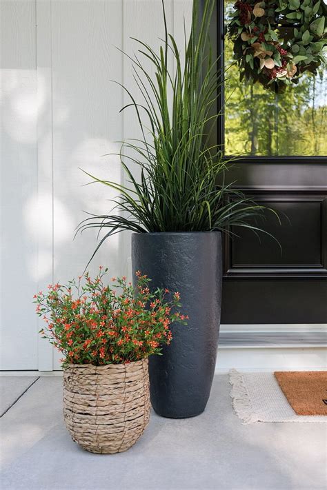 Outdoor Artificial Green Grass In Pot Décors Véronneau