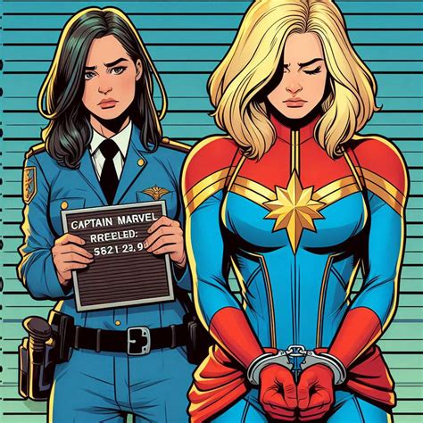 Captain Marvel About To Have Her Mugshot Taken By Darkfoxai On Deviantart