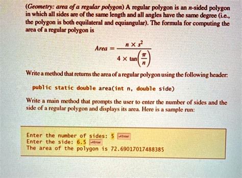 SOLVED Geometry Area Of A Regular Polygon A Regular Polygon Is An N Sided Polygon In Which