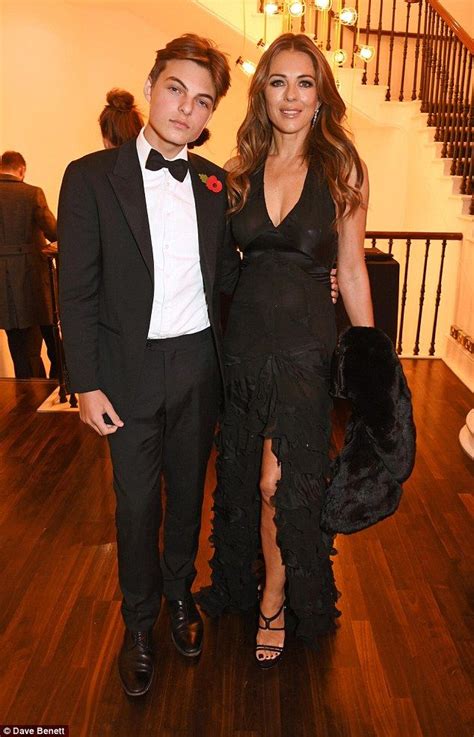 Elizabeth Hurley Wows In A Plunging Black Dress As She S Joined By Her