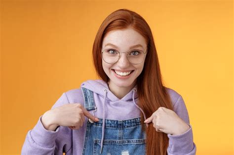 Free Photo Accomplished Good Looking Redhead Curly Woman Raise Head