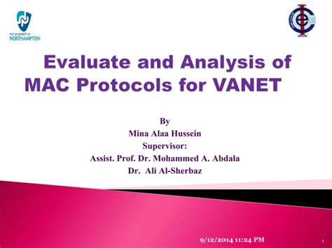 Evaluate And Analysis Of Mac Protocols For Vanet Ppt