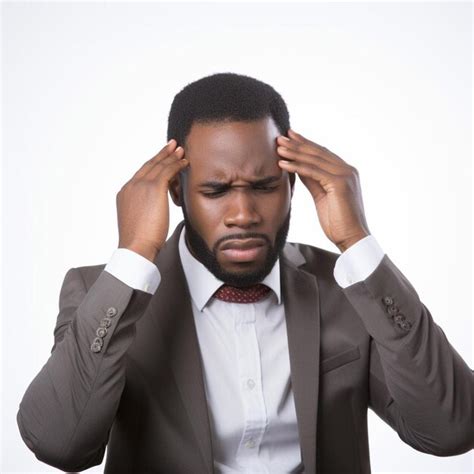 Premium AI Image A Man In A Suit Is Holding His Head
