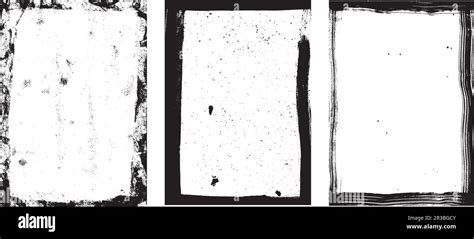 Set Of Frames With Brush Stroke Textures Worn Textures Overlay Of